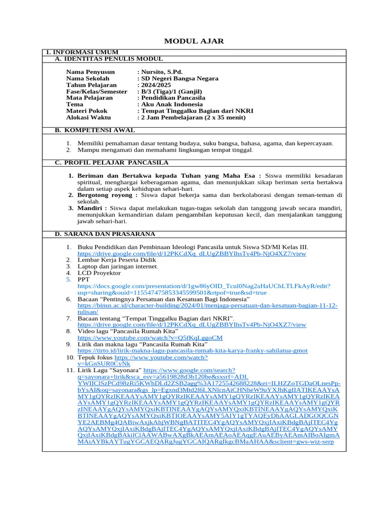 modul ajar UKIN | PDF