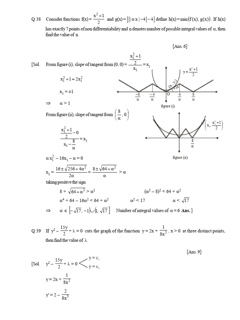Aod Sheet 14 Integer Type (BMDP) With Answers | PDF | Tangent | Slope Aod Sheet 14 Integer Type (BMDP) With Answers | PDF | Tangent | Slope