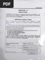 Medical Fitness Certificate - ANNEXURE H | PDF