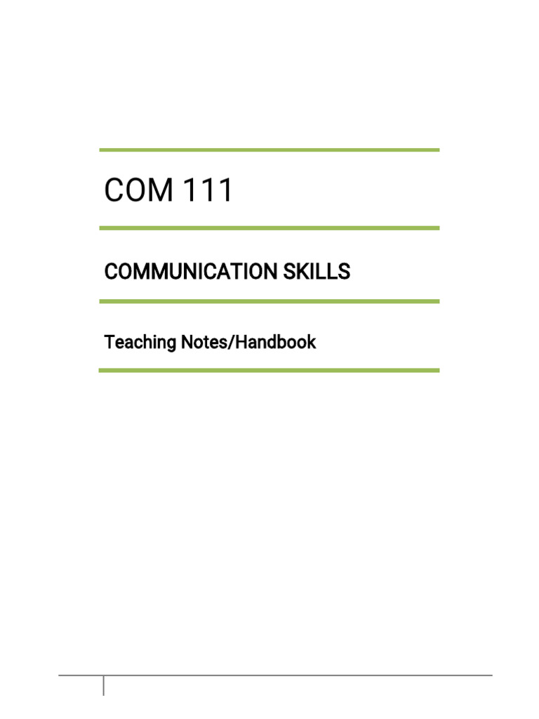 Communication Skills Handbook | PDF