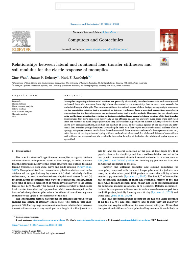 Relationships between lateral and rotational load transfer stiffnesses ...