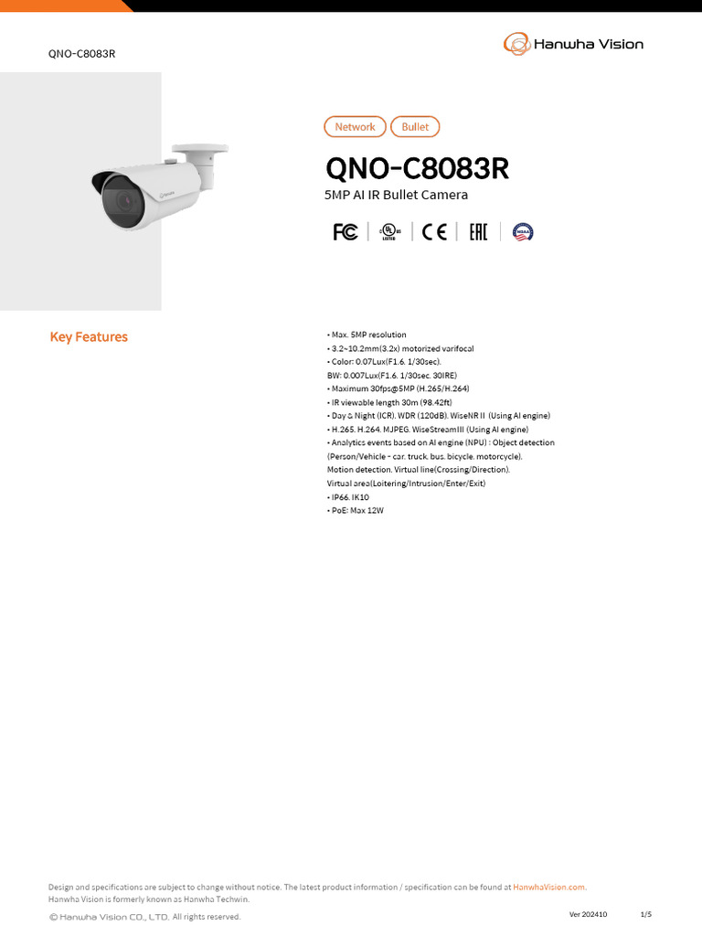 DataSheet_QNO-C8083R_241107_EN | PDF | Camera Lens | Internet Protocol ...