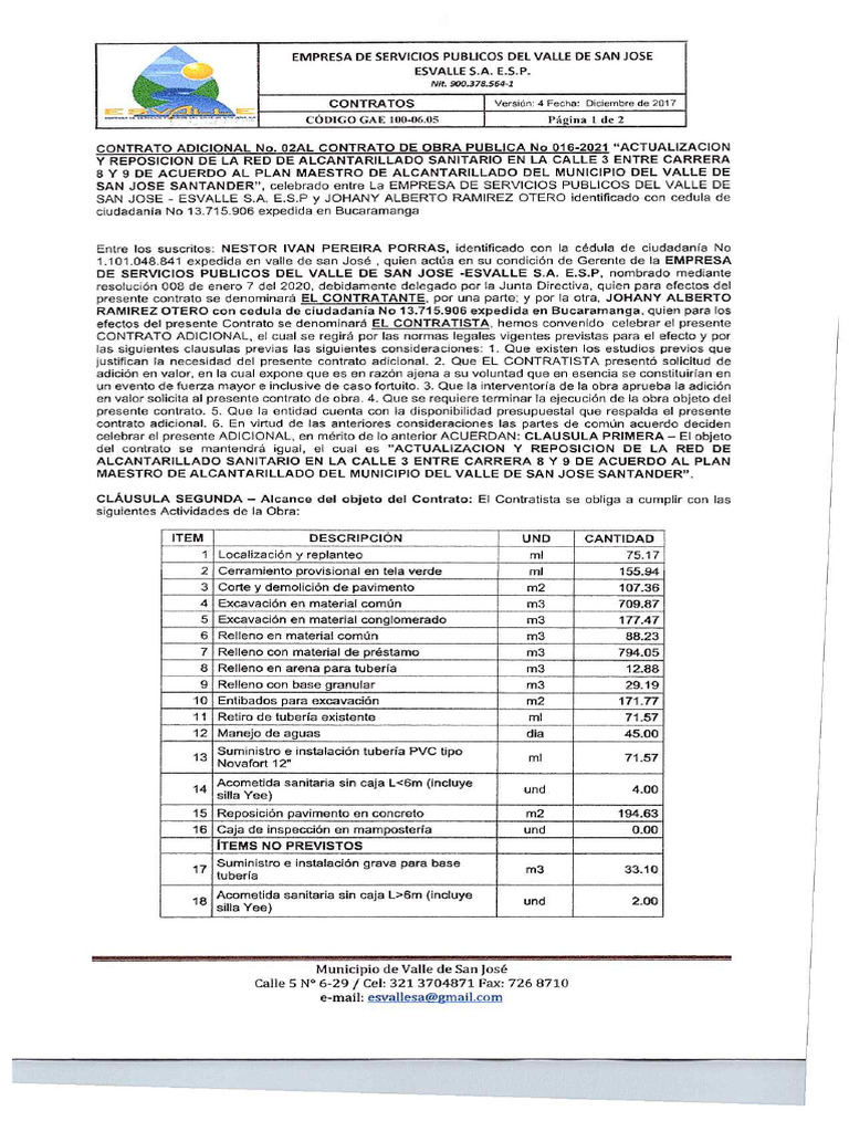 Modelo Contrato Adicional Prorroga | PDF