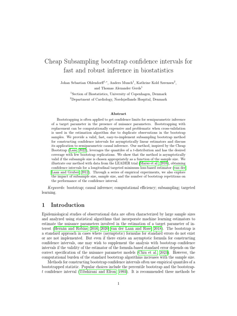 Cheap Subsampling Bootstrap Confidence Intervals For Fast and Robust ...