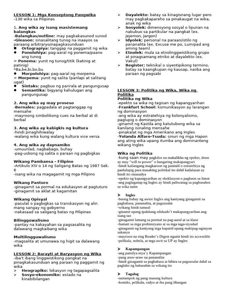 Filipino-Notes | PDF