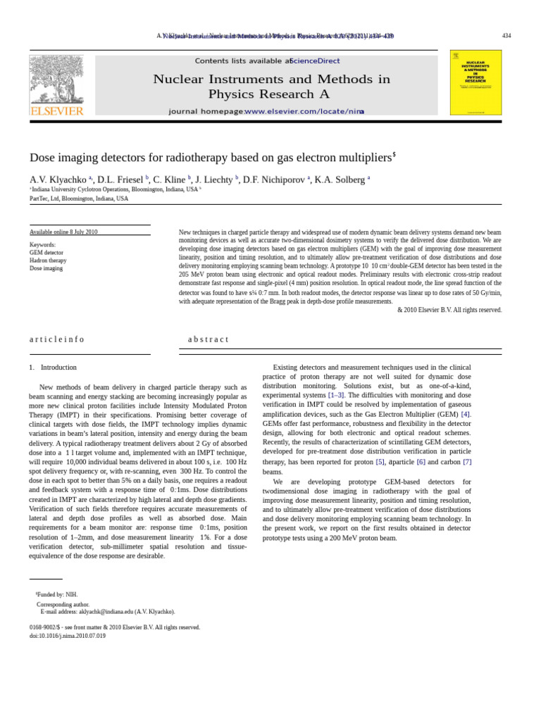 GEM-Based Dose Imaging Detectors | PDF | Charge Coupled Device ...