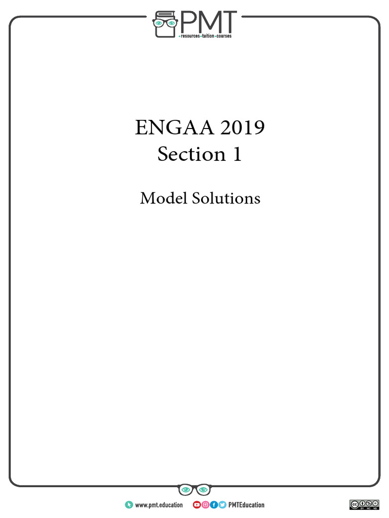 ENGAA 2019 Model Solutions | PDF | Radioactive Decay | Atmosphere Of Earth