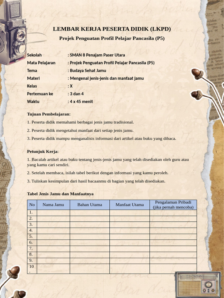 LKPD P5 Siswa PERTEMUAN 3-4 | PDF