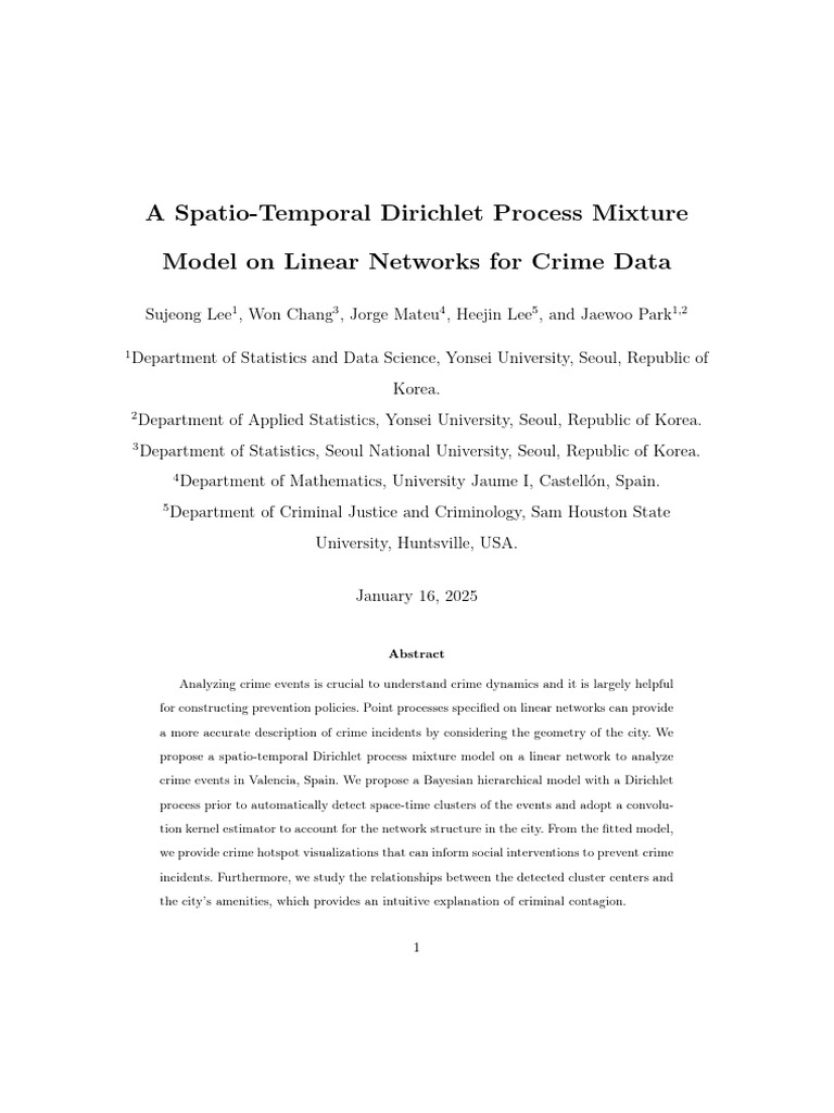 Crime Data Analysis on Linear Networks | PDF | Statistics | Statistical Inference