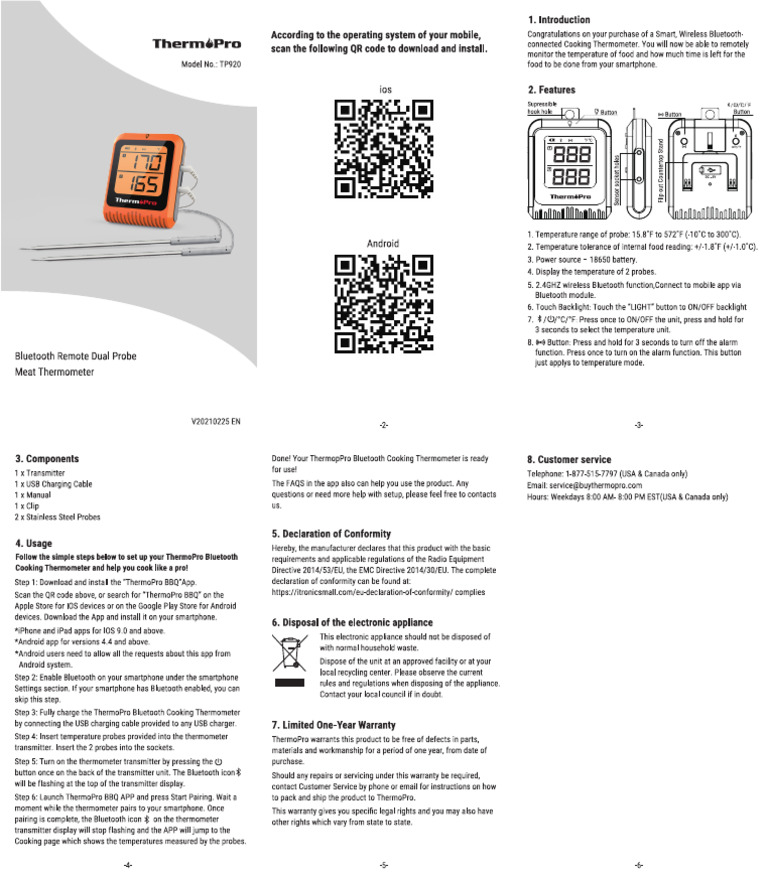 Thermopro en TP920说明书20210225已转曲 | PDF