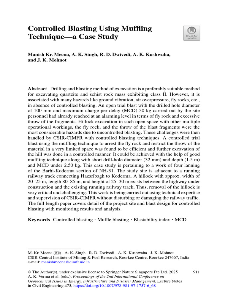Controlled Blasting with Muffling Technique | PDF