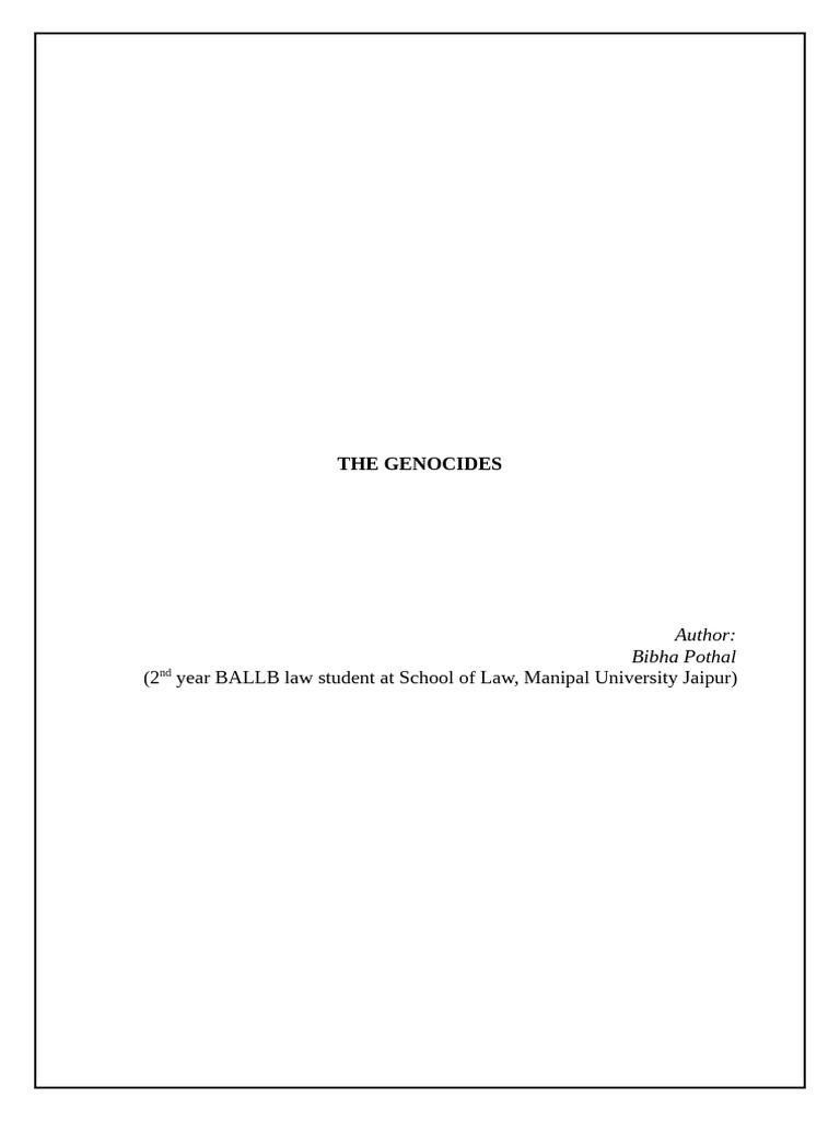 Research Paper - The Genocides | PDF
