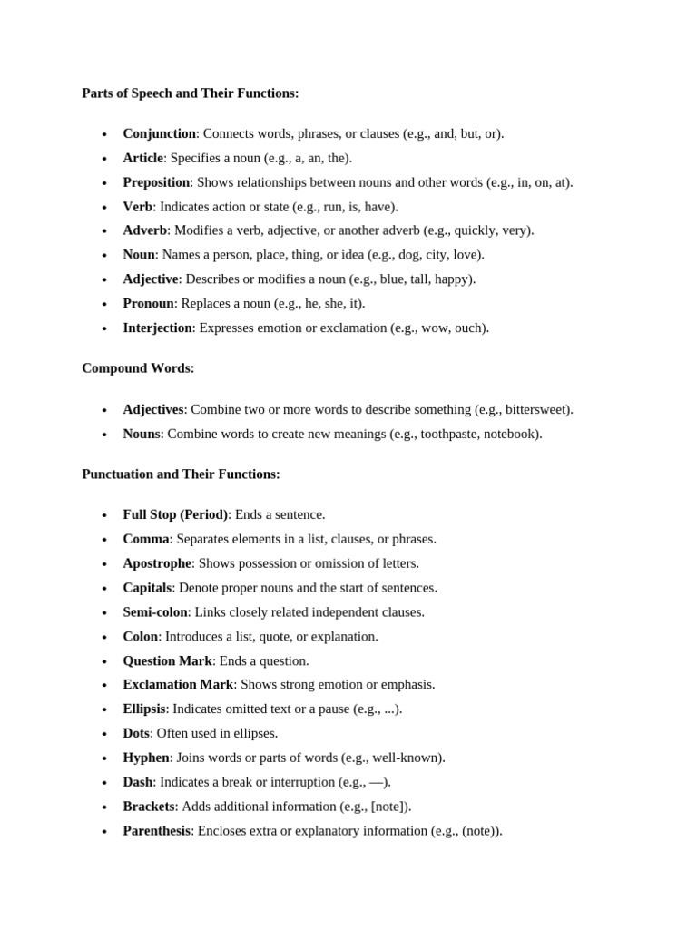 Understanding Parts of Speech and Grammar | PDF | Noun | Part Of Speech
