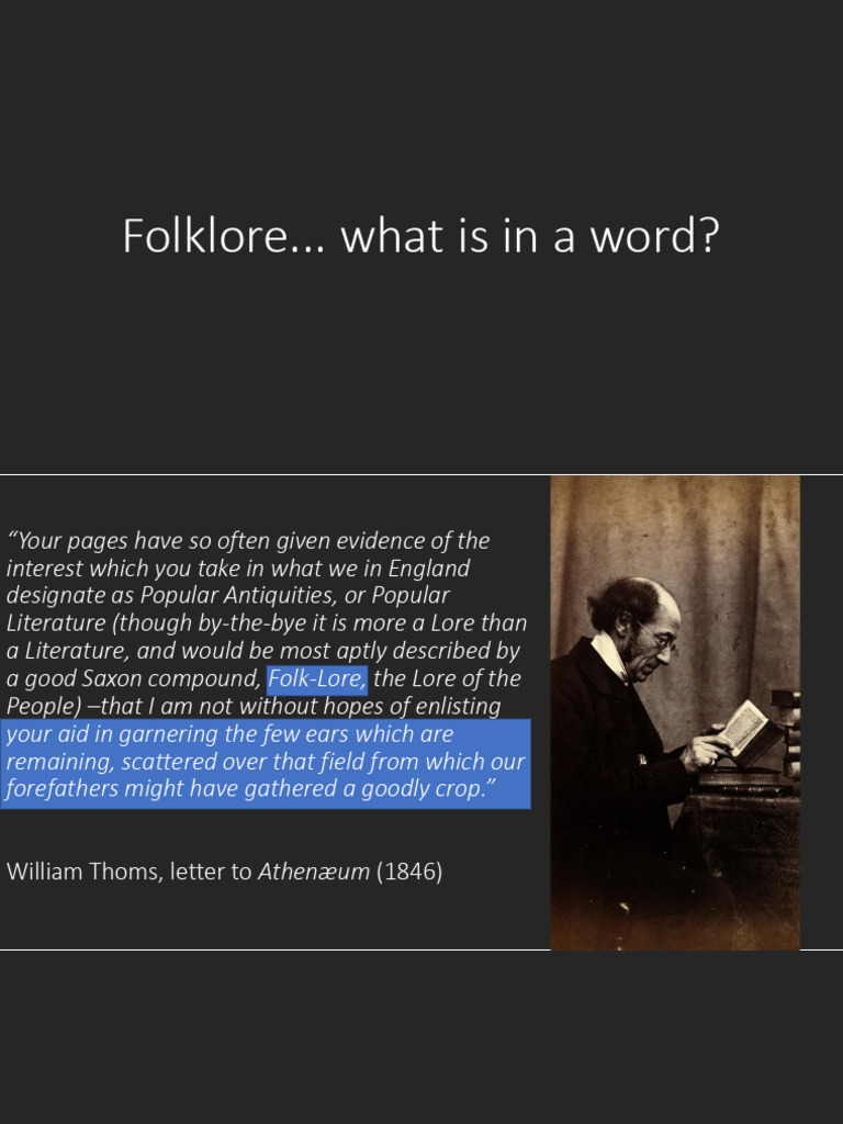 F101 Lecture Slides, 1-15-25, What Is Folklore, Who Are The Folk | PDF ...