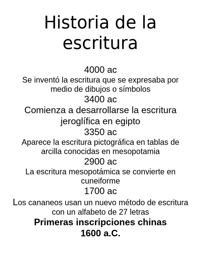 Evolución de la escritura a través del tiempo | PDF