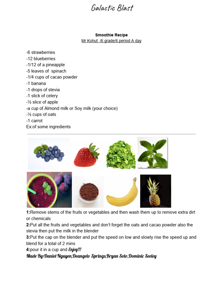 Smoothie Recipe | PDF