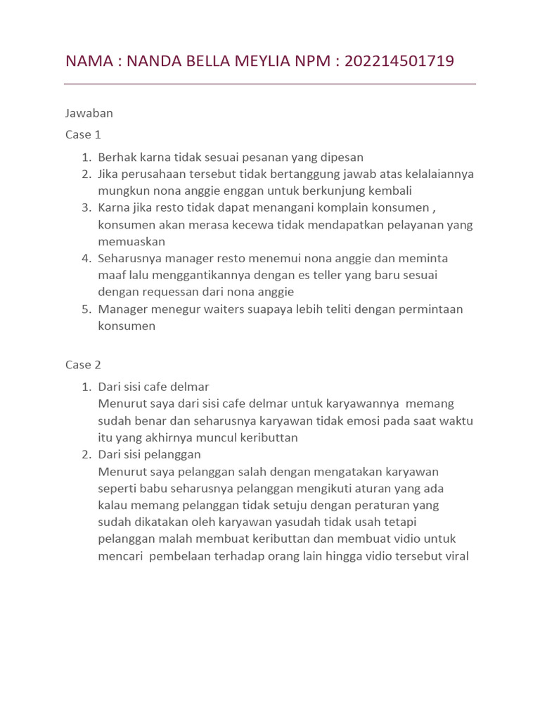 Tugas PMP Nanda Bella Meylia (202214501719) | PDF