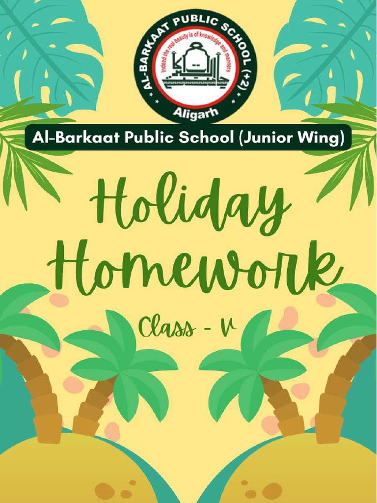 Holiday Homework Class V - Compressed | PDF
