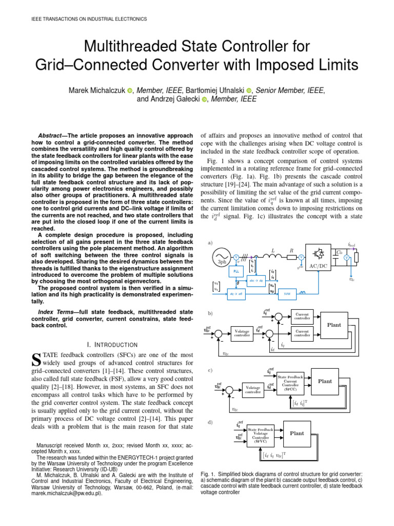 Multithreaded State Controller For Grid-Connected | PDF | Power Electronics | Control Theory