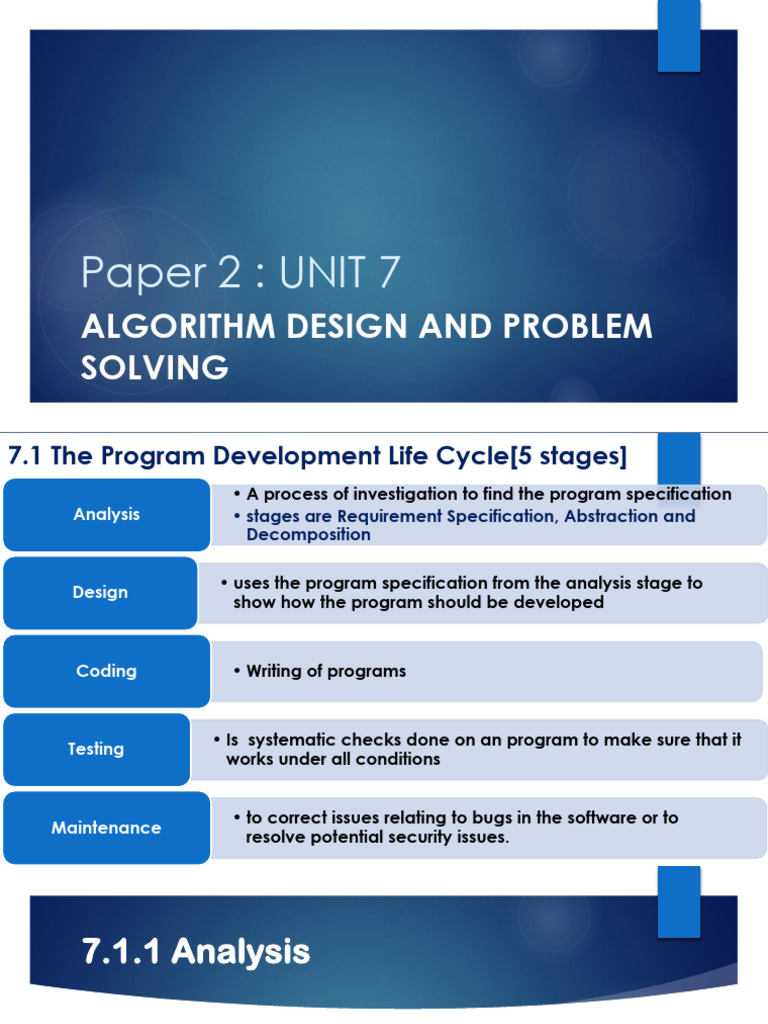 Unit 7-AlgodesignAndProbsolv | PDF | Control Flow | Algorithms