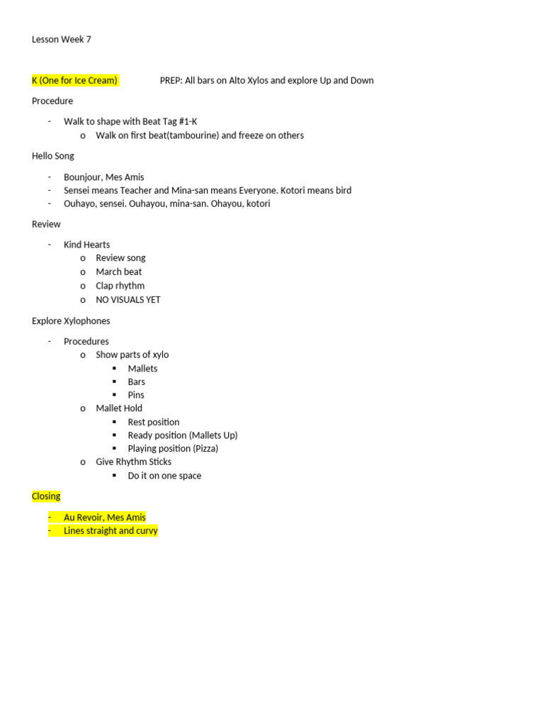 Lesson Week 8 | PDF | Rhythm And Meter
