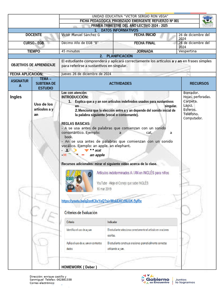 ACTIVIDADES Inglés Decimo (Japa) | PDF | Lingüística