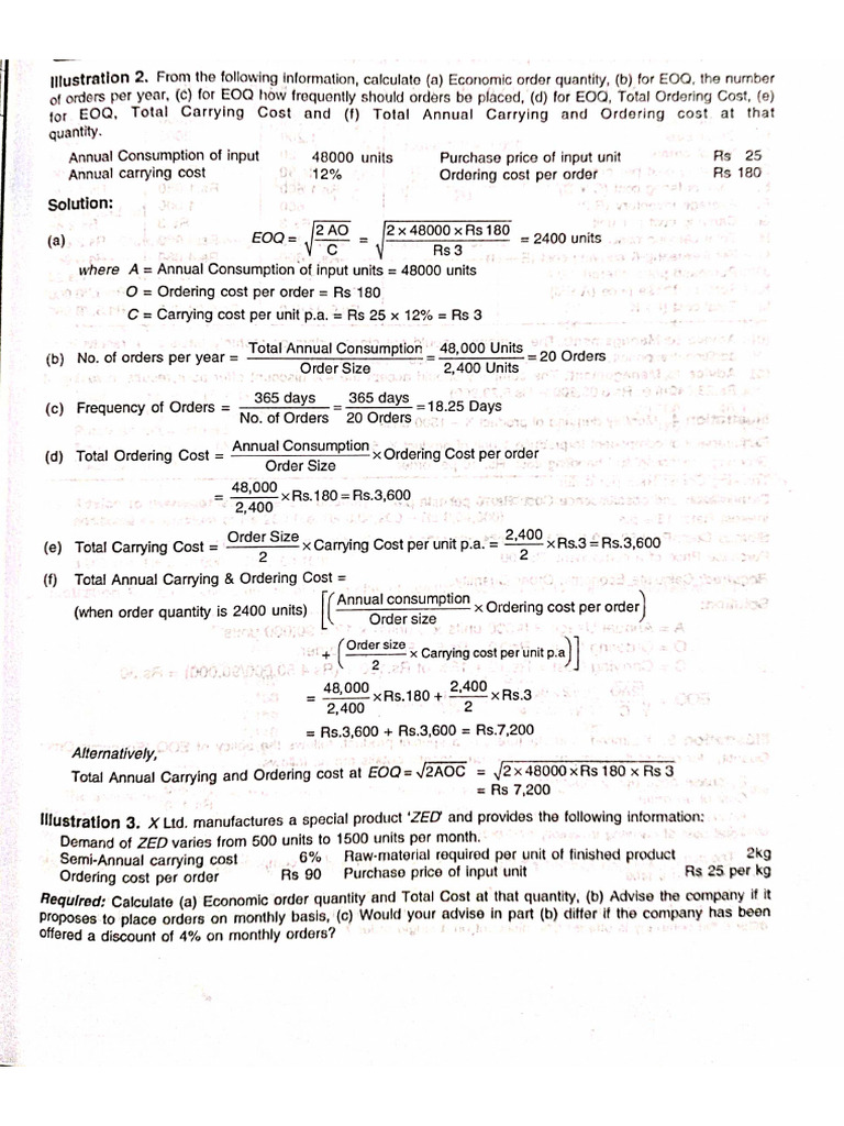 Material Costing Practice Ques | PDF
