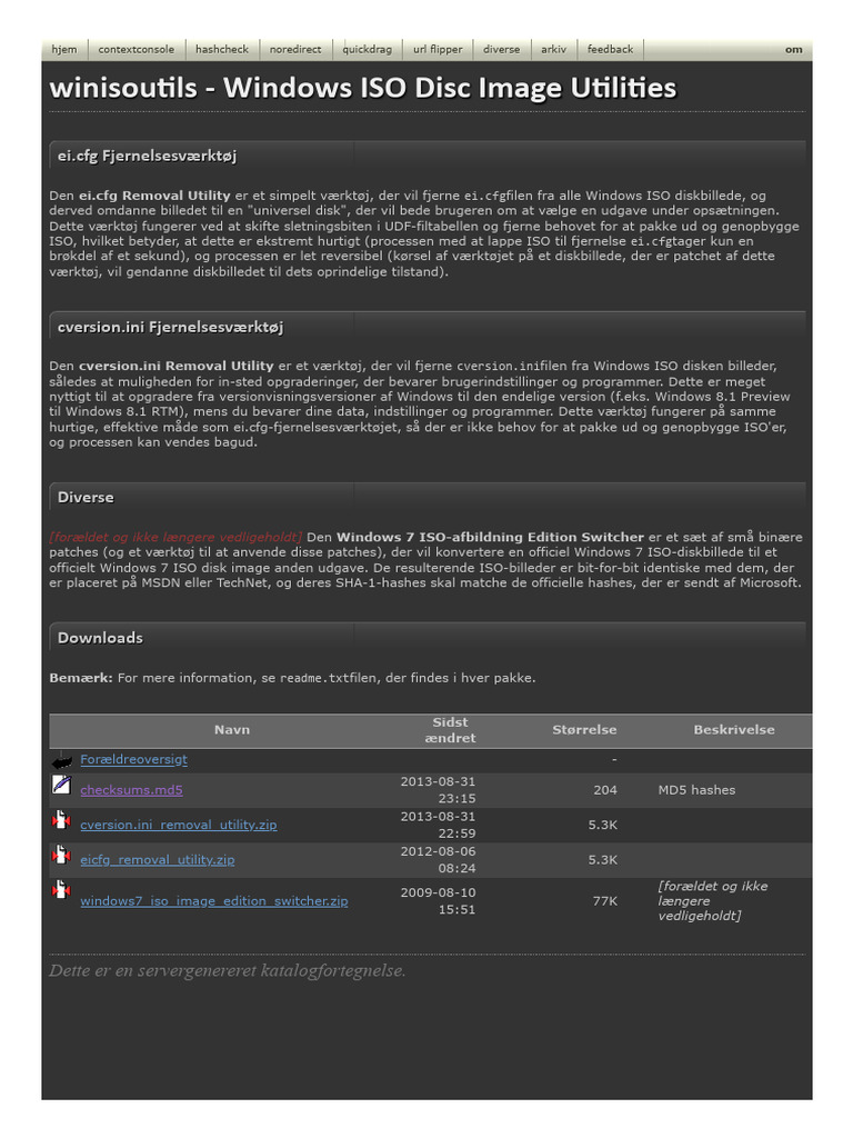 Winisoutils - Windows ISO Disc Image Utilities | PDF
