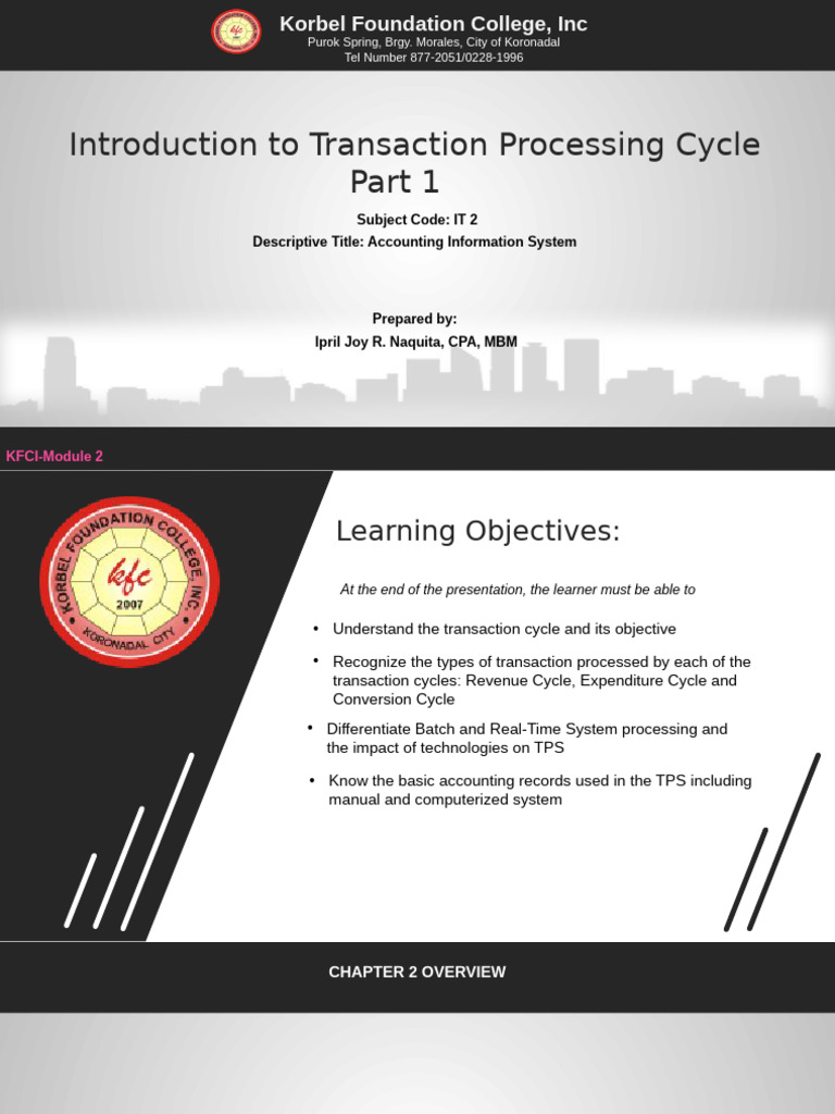 2 IT2 - AIS Introduction To Transaction Processing | PDF | Accounting ...
