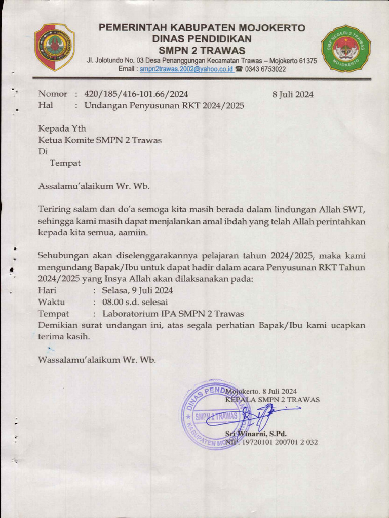 02-Undangan Penyusunan RKT | PDF