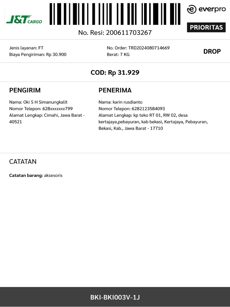 Shipment - Label - 1723182905706 - Everpro | PDF