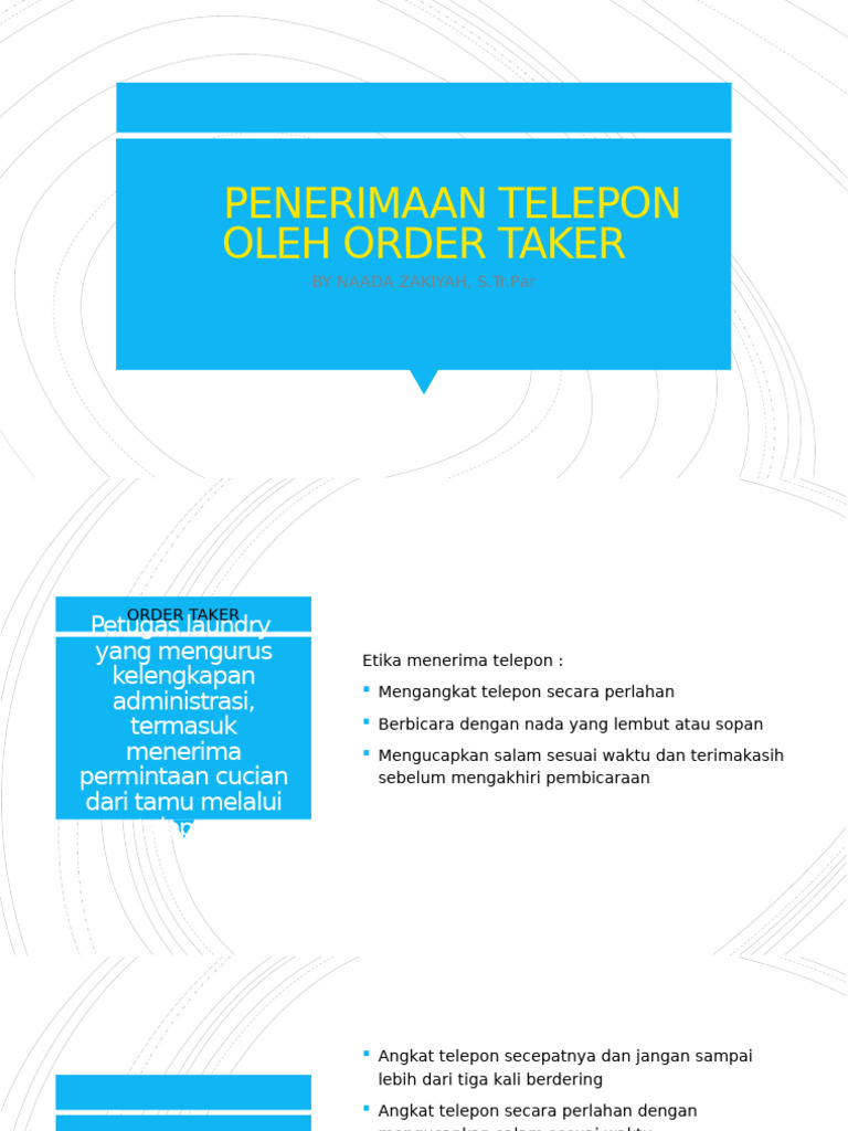 Order Taker Laundry | PDF