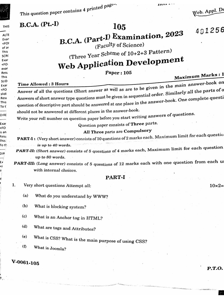 WAD QUESTION PAPER | PDF