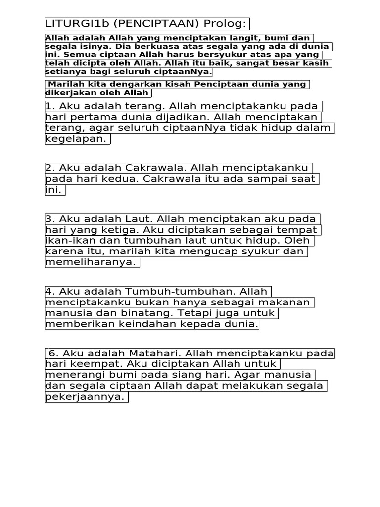 Prolog Liturgi Natal Sekolah Minggu | PDF