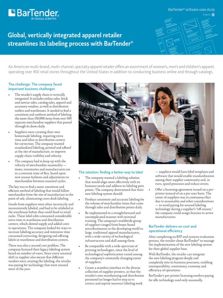 Bartender Case Study Retail en | PDF | Supply Chain | Merchandising