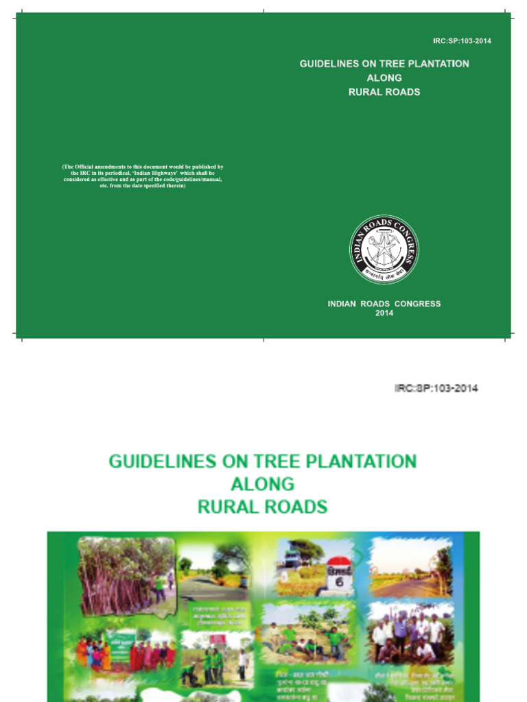 IRC SP 103 2014 Tree plantation along rural roads | PDF | Pruning | Soil