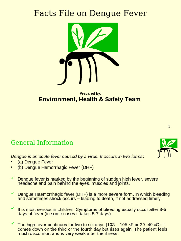 Dengue - Facts File Final | PDF | Diseases And Disorders | Clinical ...