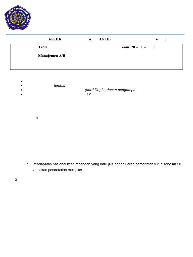 UAS Teori Ekon MP 2024 1 | PDF