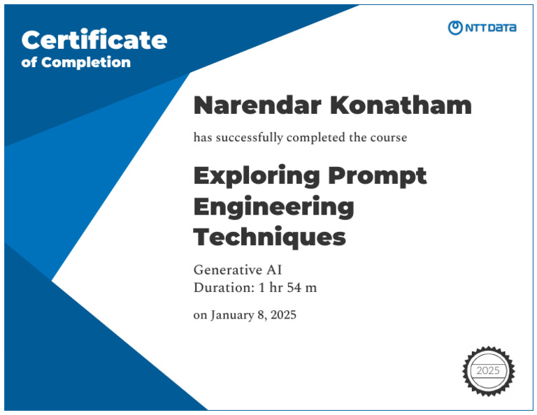 Certificate Exploring Prompt Engineering Pdf