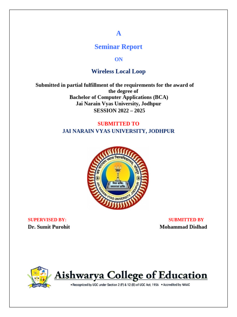 seminar report WLL main | PDF | Computer Network | Quality Of Service