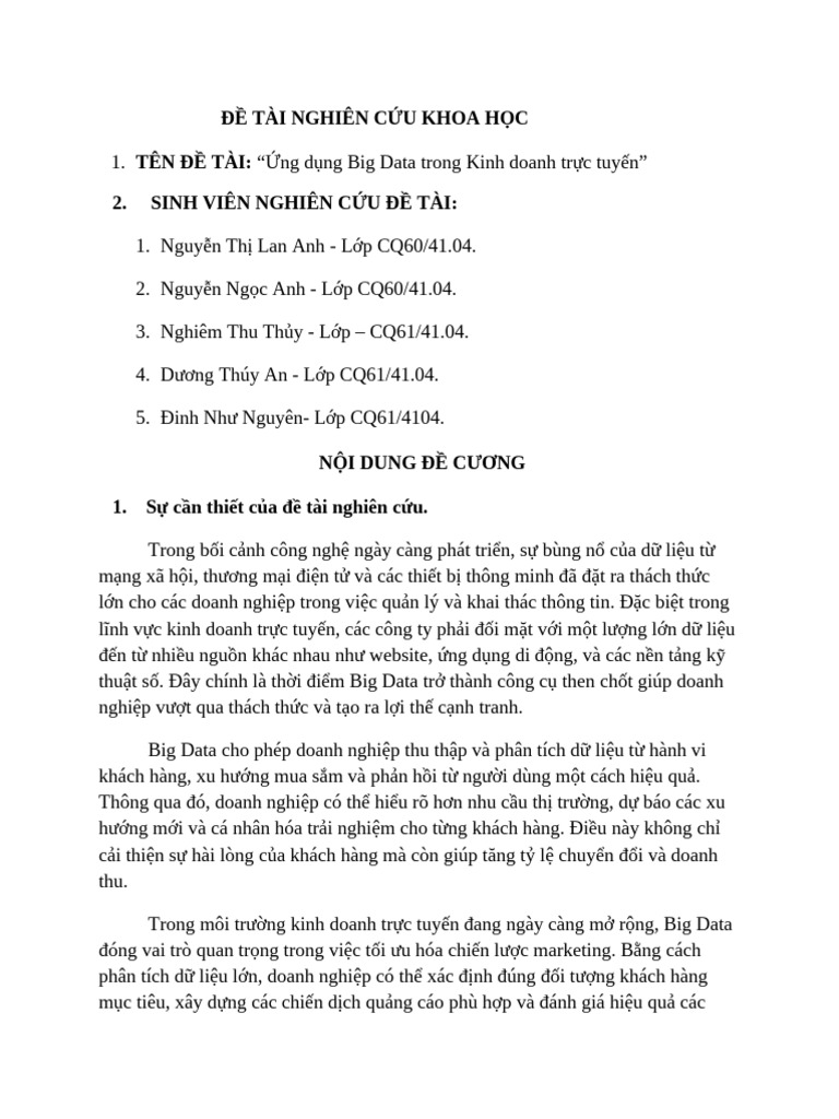 De Cuong Nckh Demo | PDF