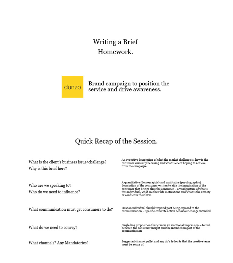 Brand Campaign Brief Overview | PDF