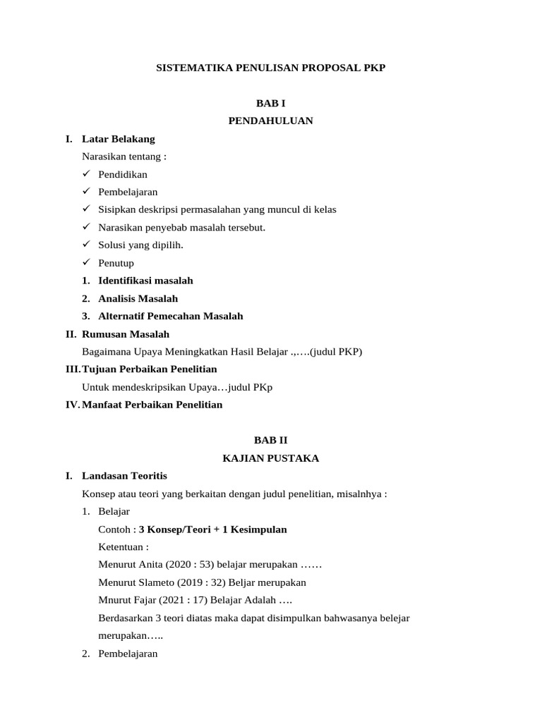 Format Bab 1, 2, dan 3 PKP (1) | PDF