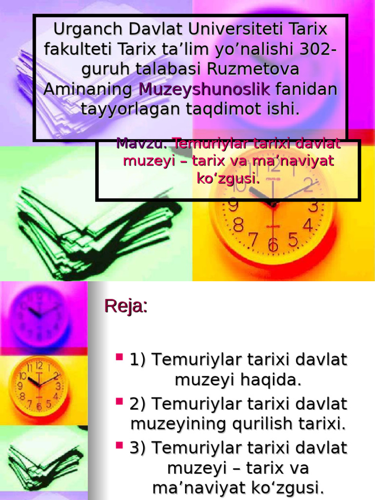 302-Tarix Ruzmetova Amina. Muzey | PDF