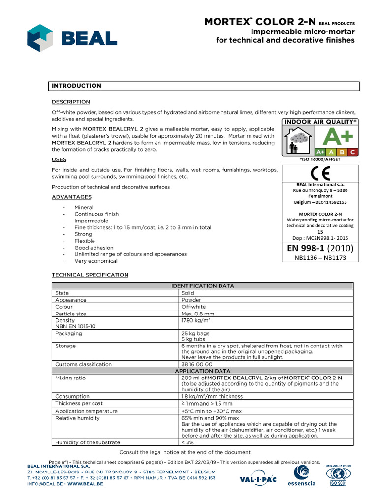 Mortex Color 2 N en | PDF