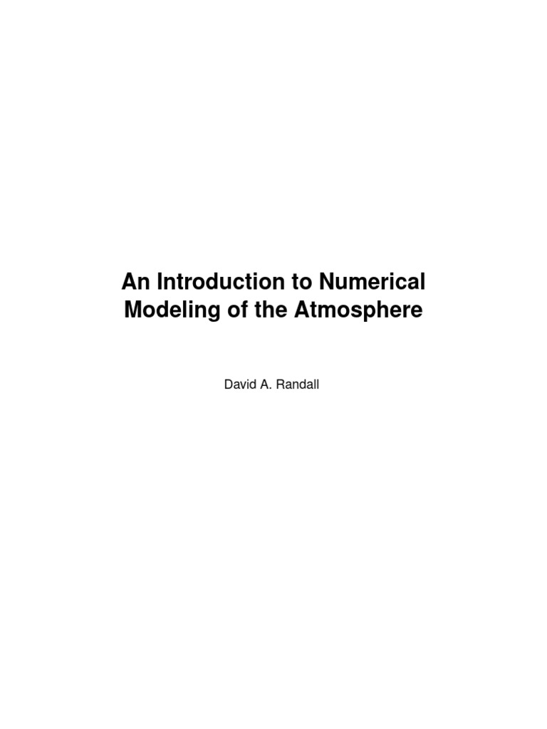 Numerical Modeling of the Atmosphere | PDF