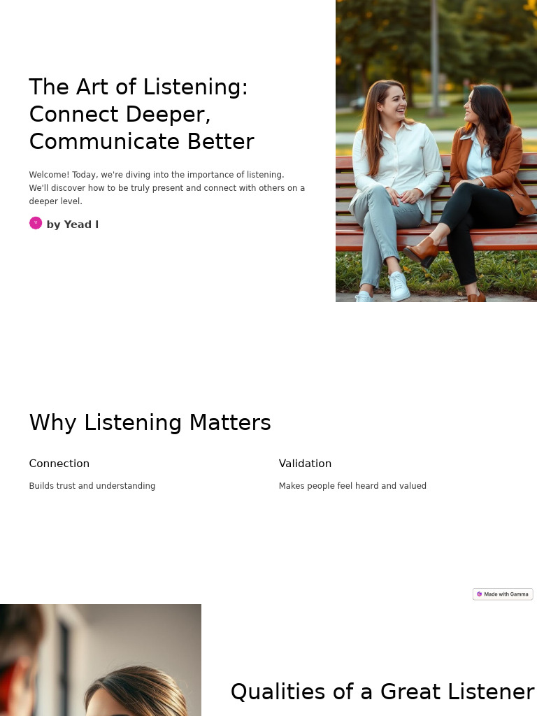 The Art of Listening Connect Deeper Communicate Better | PDF