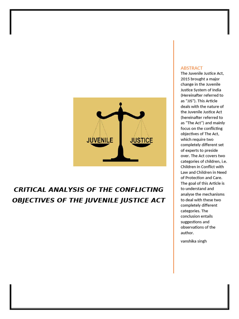 Critical Analysis of JJ Act | PDF | Juvenile Delinquency | Juvenile Court