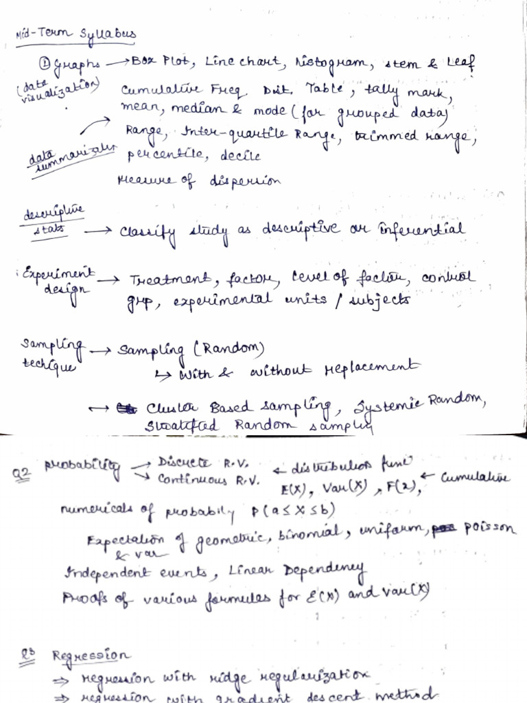 Mid - Term - Syllabus - Statistical Methods | PDF