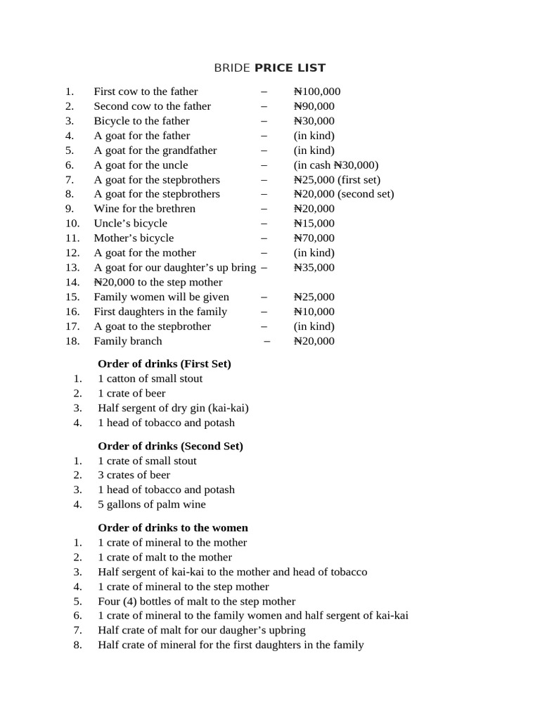 Bride Price 2 | PDF